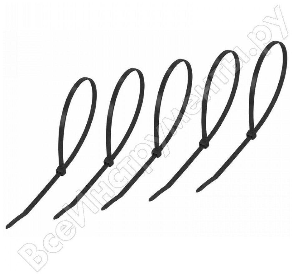 Нейлоновая кабельная стяжка REXANT 300x4,8мм, черная 25 шт/уп 07-0301-25