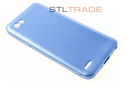 Силиконовый чехол TPU Case Металлик для LG Q6 голубой