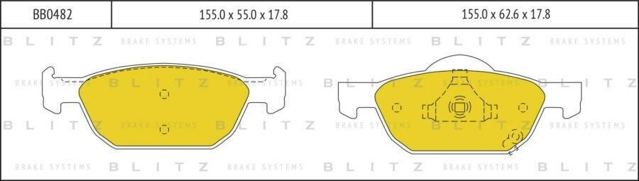 BLITZ BB0482 Колодки тормозные дисковые передние