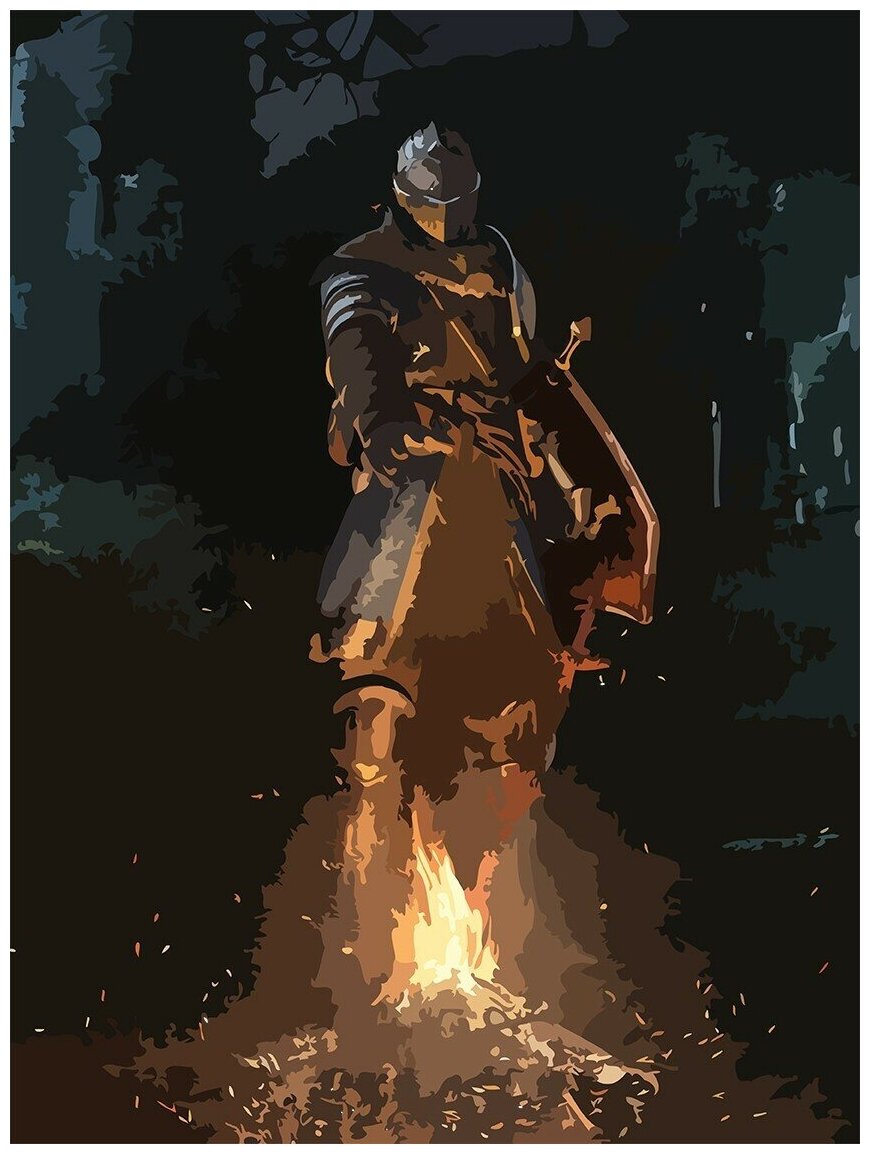 Картина по номерам на холсте игра Dark Souls - 6777 В 30x40