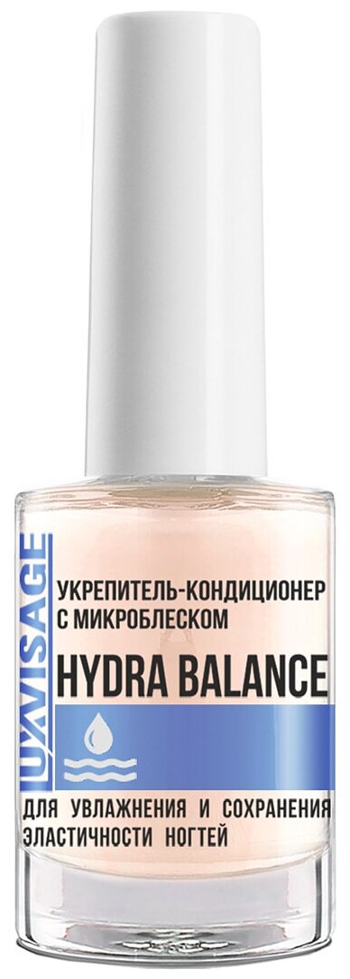 LUXVISAGE Укрепитель - кондиционер с микроблеском HYDRA BALANCE для увлажнения и сохранения эластичности ногтей, 9г
