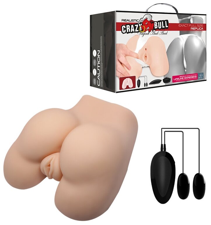 Мастурбатор вагина и анус с вибрацией Crazy Bull Vagina and Anal
