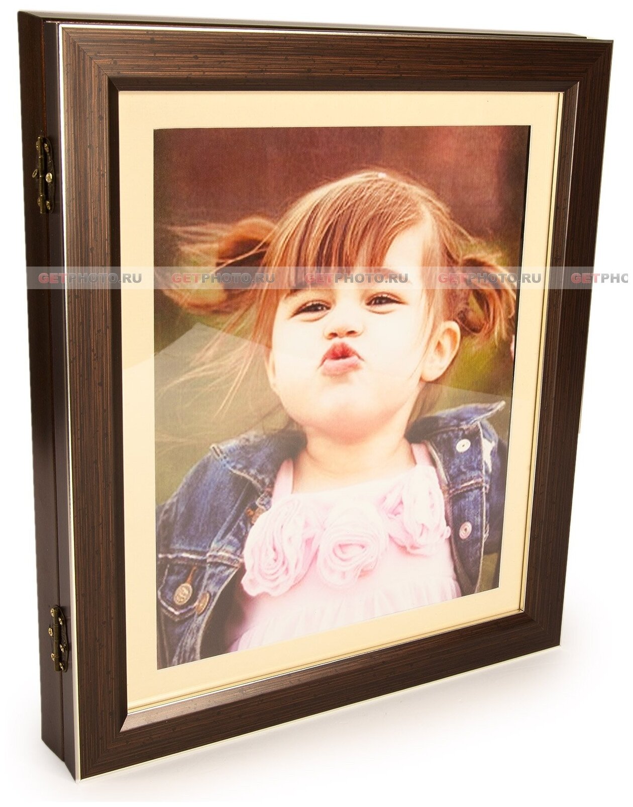 Пластиковая фоторамка-ключница, рамка со стеклом для фотографии 20х25, ключница, вертикальная, темная GF 3506