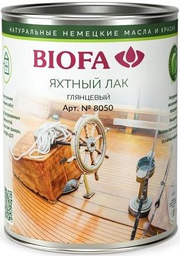 Лак Яхтный Biofa 8050 0.4л Бесцветный на Основе Масла, Глянцевый / Биофа 8050.