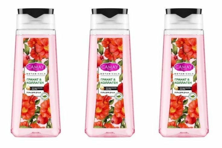 Camay Botanicals Гель для душа Цветы граната, 250 мл - 3 шт