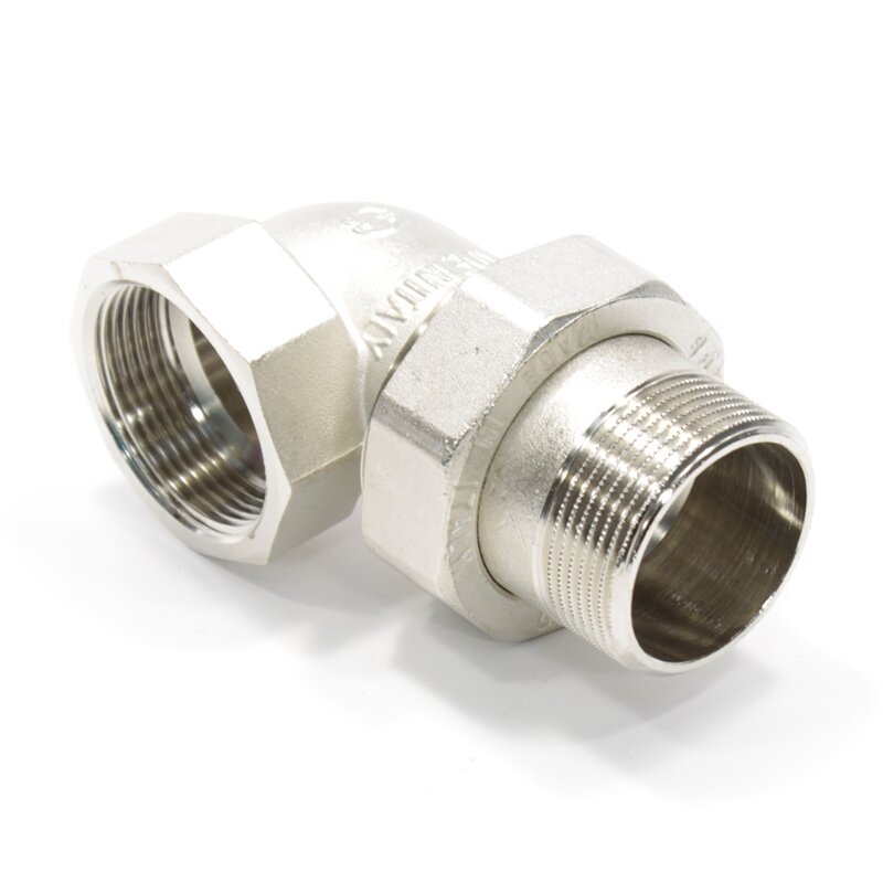 Американка угловая 90 1 1/2"-1 1/2", General Fittings 2700 I4, резьба внутренняя - наружная, латунь (никель)