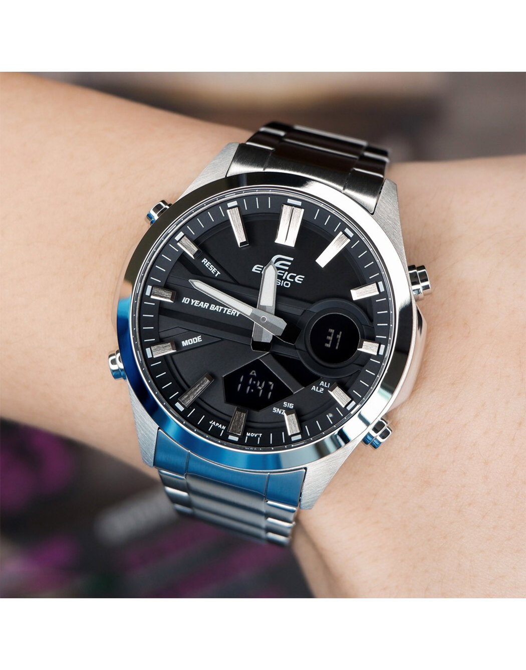 Наручные часы CASIO Edifice, черный/серебряный — фото 1