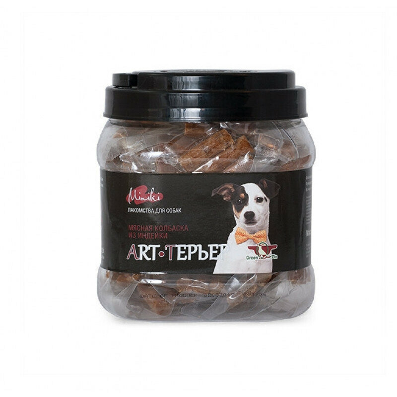 Лакомство для собак Арт Терьер, Мясная колбаска из Индейки, 520 грамм, 1 банка