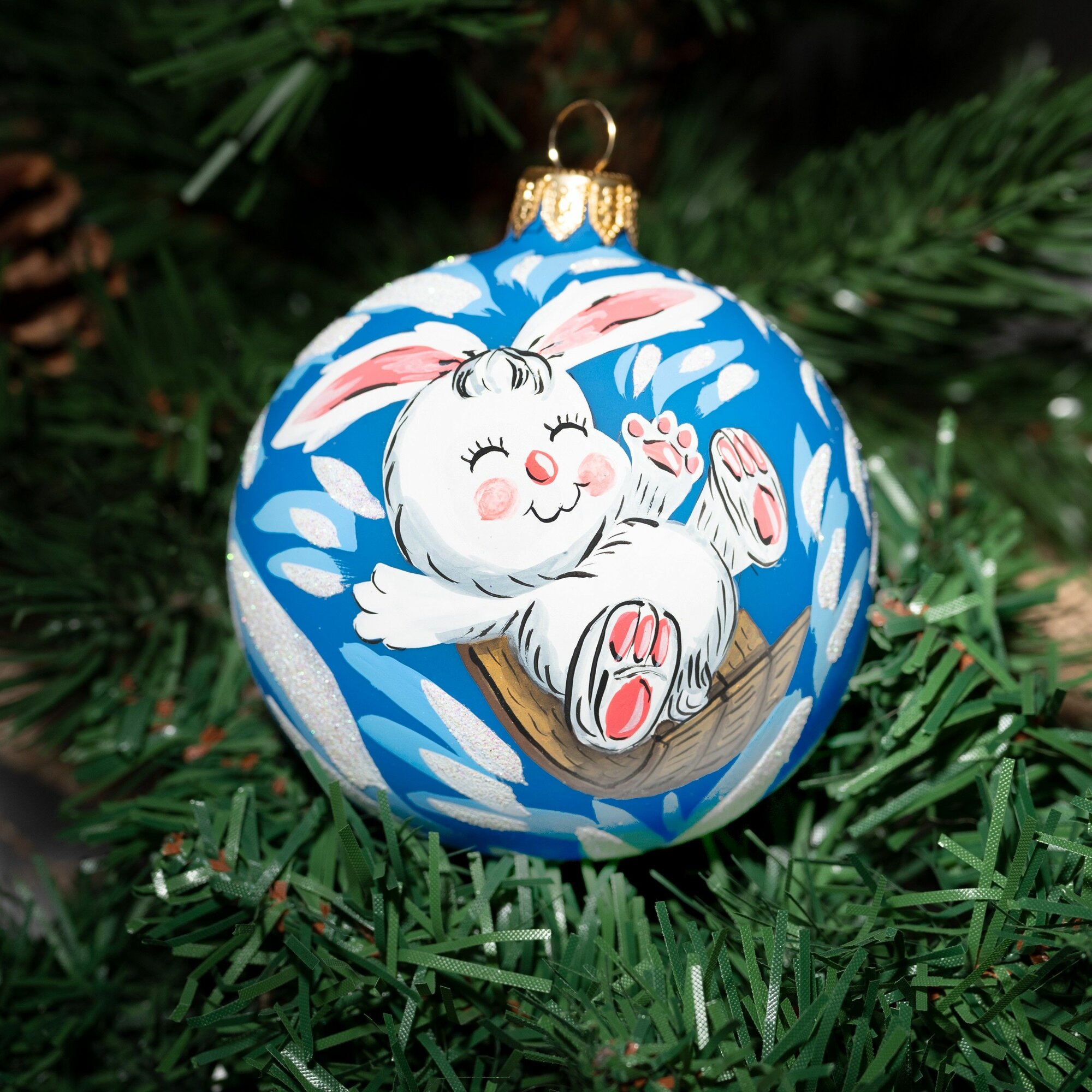 Шар на елку Качусь с горочки 8см