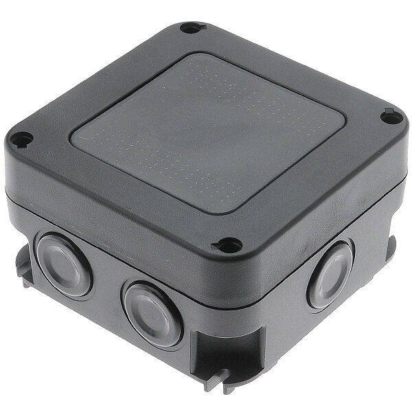 Коробка JOPSE-W пластиковая под выключатель с мягкой крышкой 1 пост 110x110x58 IP66 черная (2 шт. в комплекте)