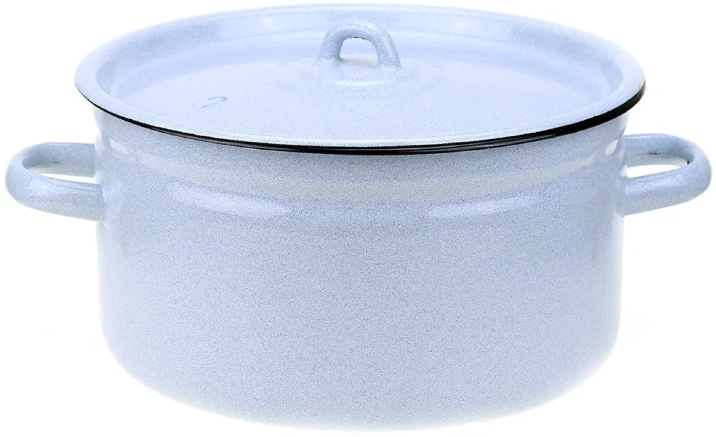 Кастрюля эмалированная Лысьвенские эмали с крышкой, белого цвета, 5.5л / посуда для газовых и электрических плит