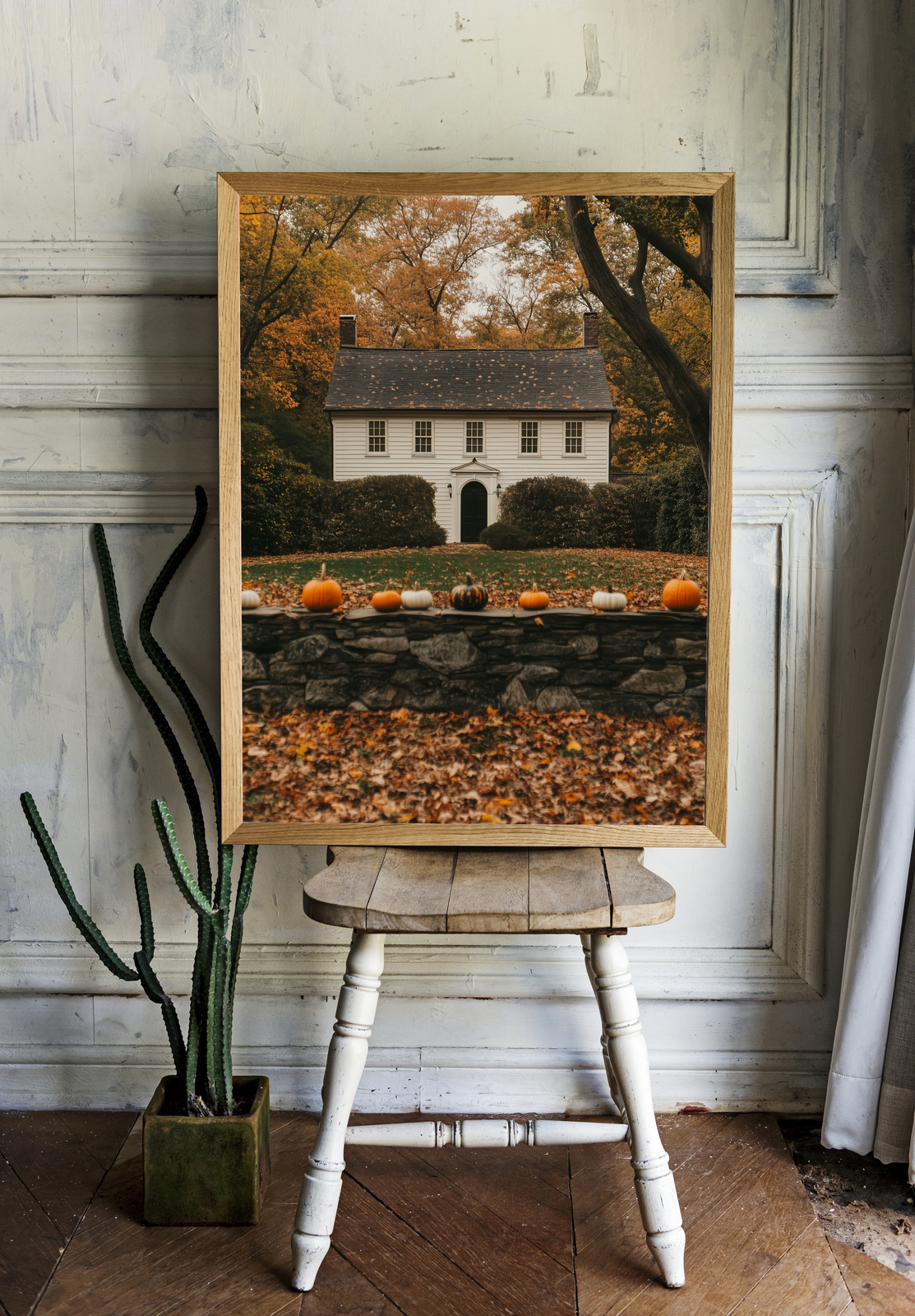 Постер "Осень у загородного дома" 50x70 без рамы