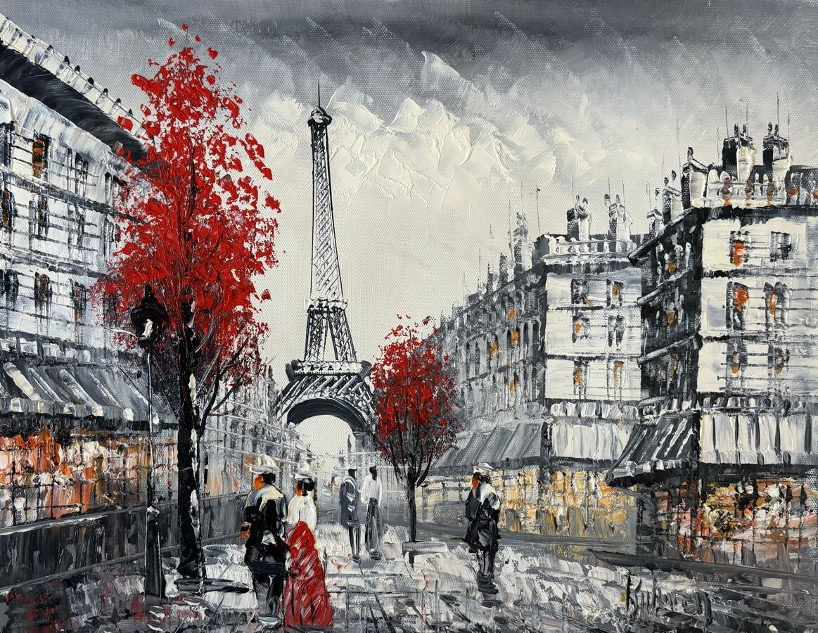 Картина на холсте для интерьера на стену "Париж" 30х40см.