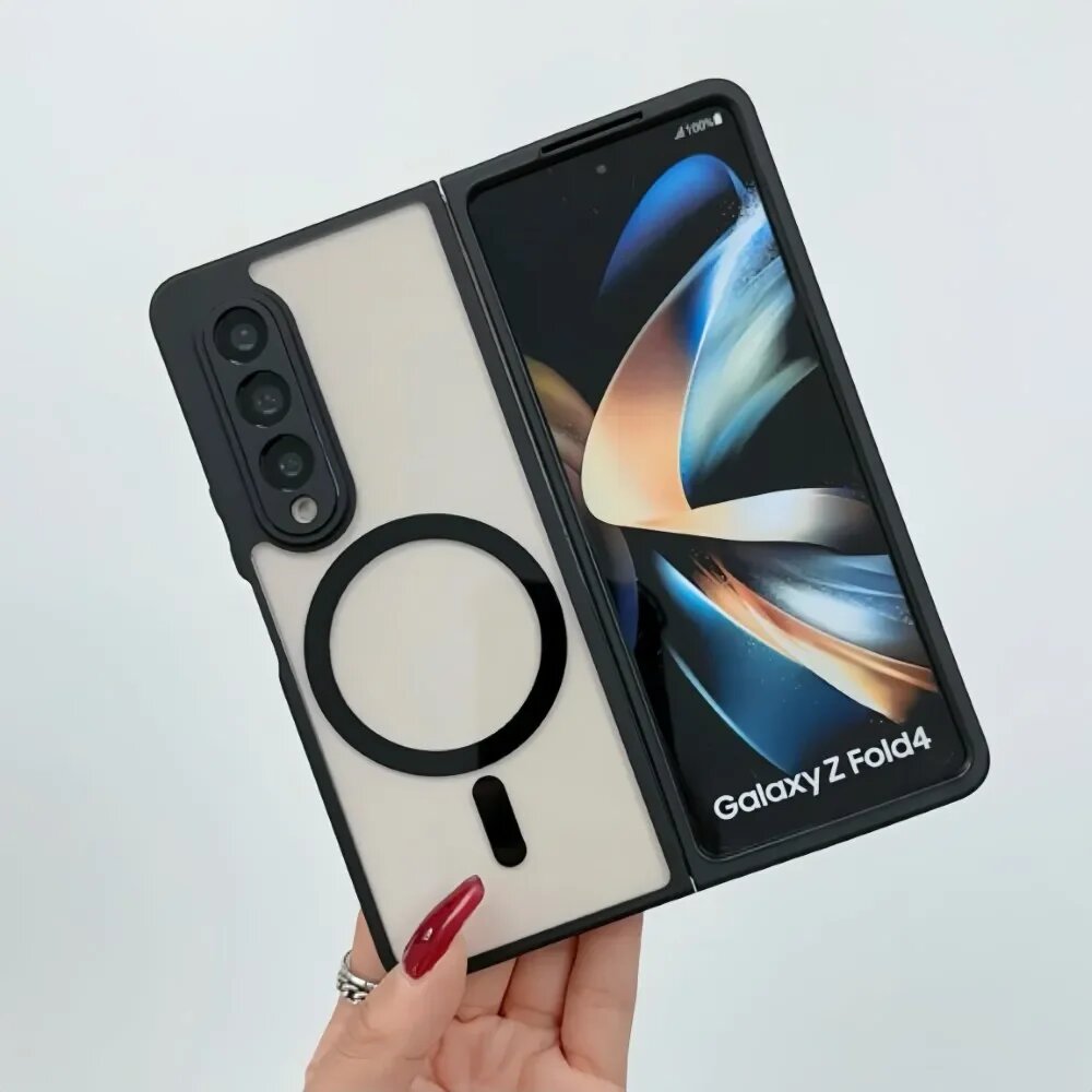 Чехол для Samsung Galaxy Z Fold 4 Magsafe, магнитный прозрачный Складной Мягкий противоударный чехол-накладка с беспроводной зарядкой, аксессуары