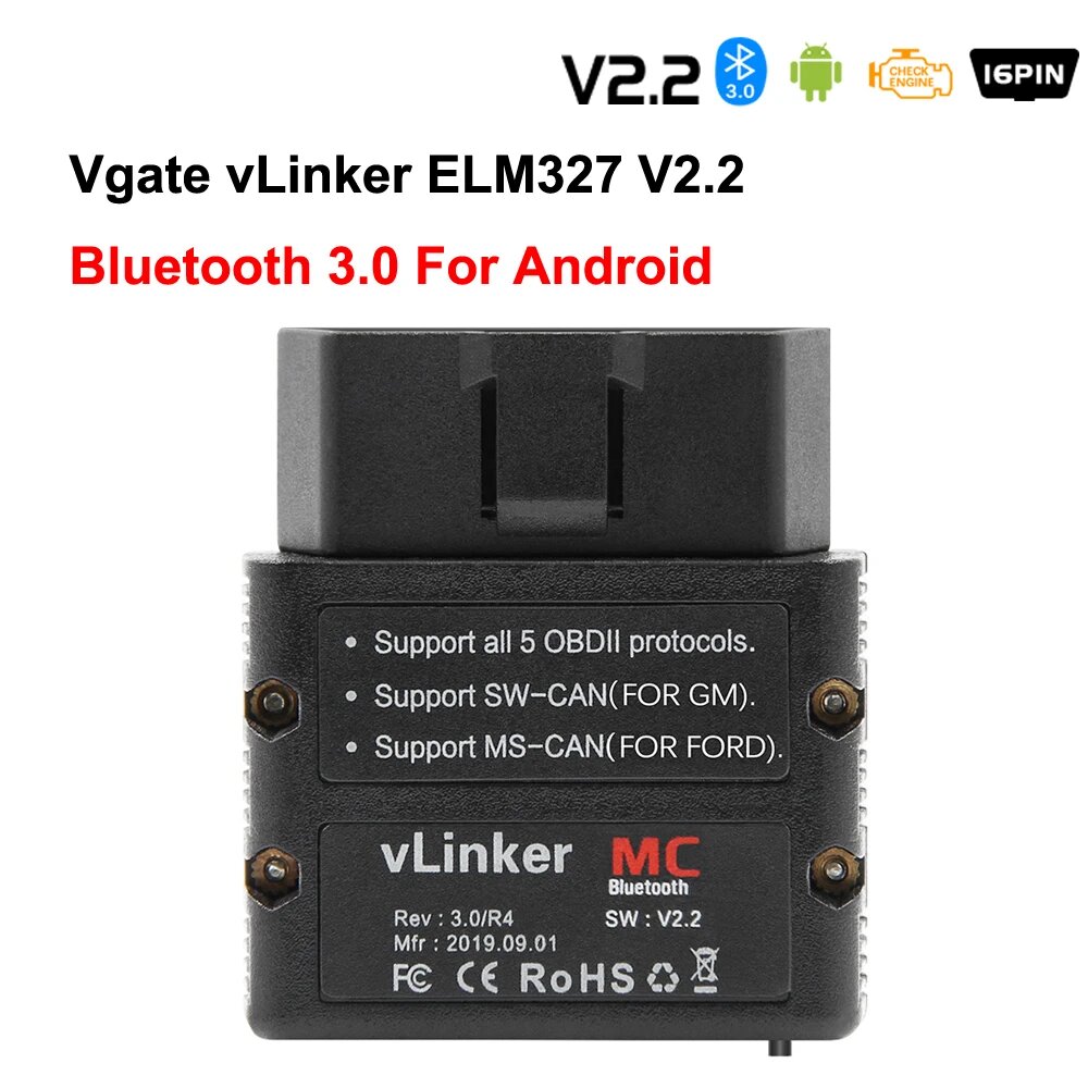BT OBD2 сканер Vgate vLinker MC + BLE ELM327 для Android/IOS/Windows ELM 327 wifi Bluetooth V3.0
