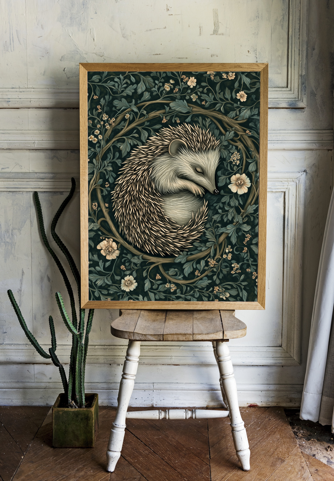 Постер "Ёжик среди листвы" 40x50 см в подарочном тубусе