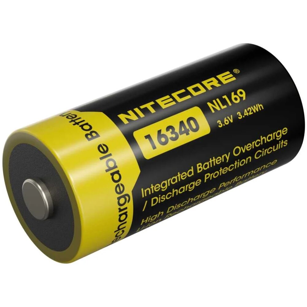 Аккумулятор Nitecore nl169 rcr123,16340 li-ion 3.6v 950mah с защитой 0346