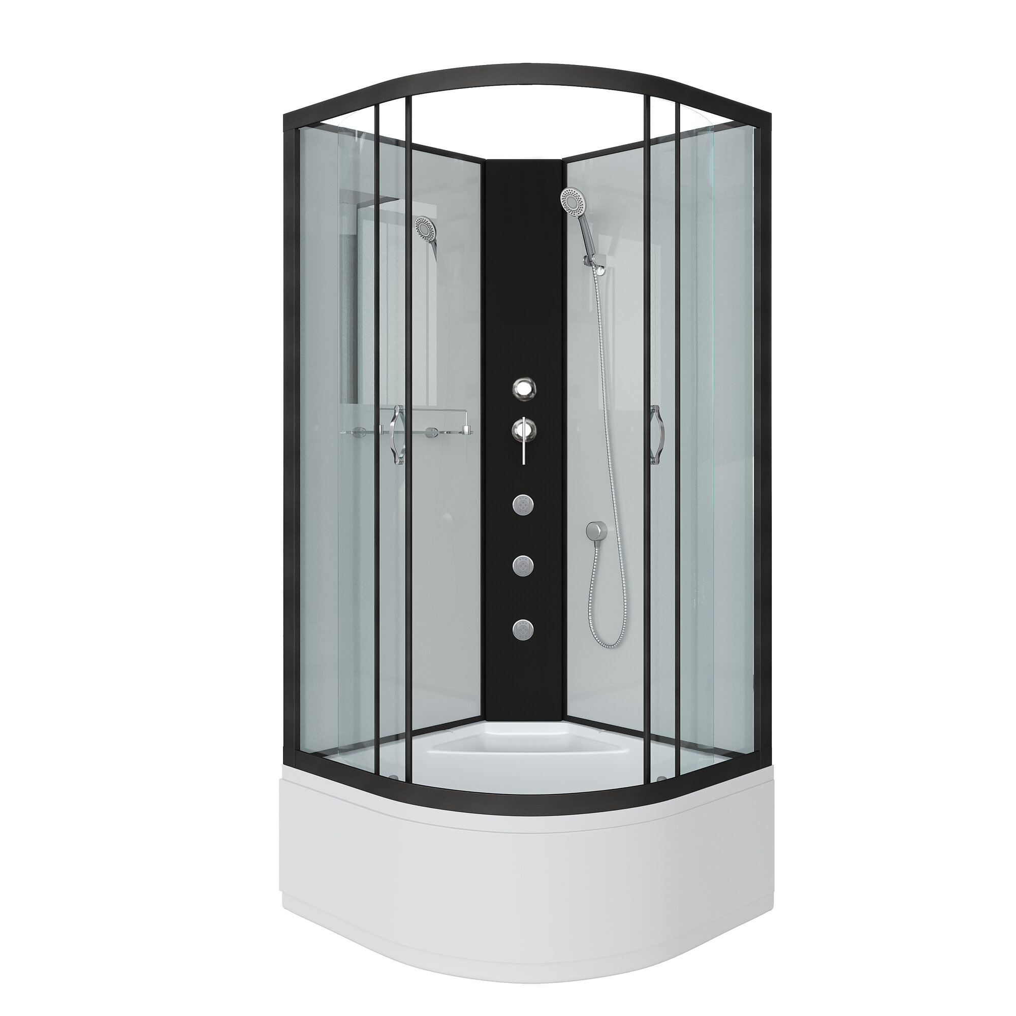Душевая кабина Niagara Classic NG-6709-14BKG (100х100х200)высокий поддон(45см), черный, стекло прозрачное,4 места