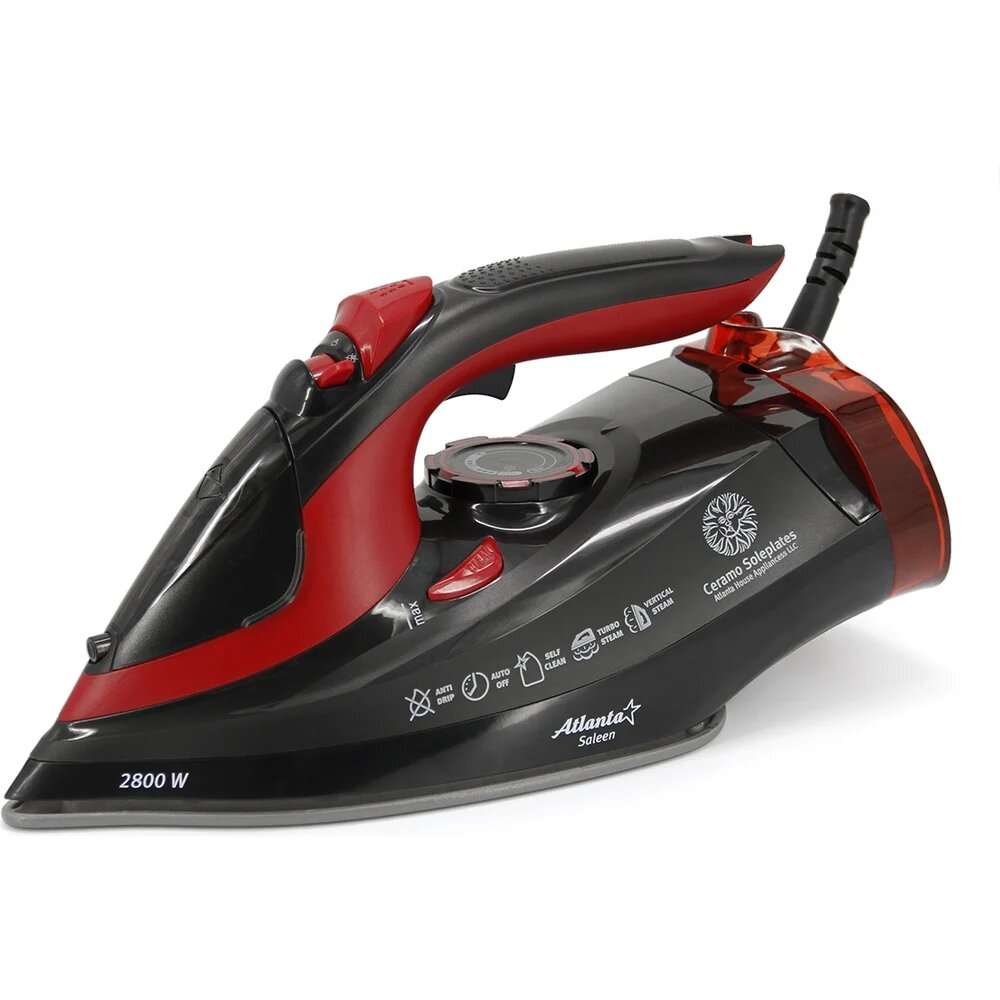 Утюг с пароувлажнением Atlanta ATH-5579 black, белый, 340 мл