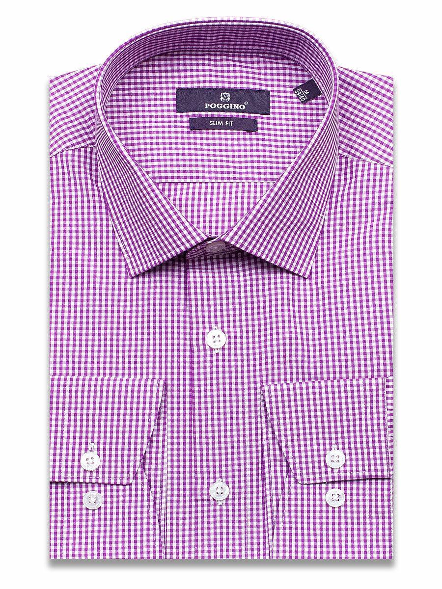 Рубашка приталенная slim fit с длинными рукавами
