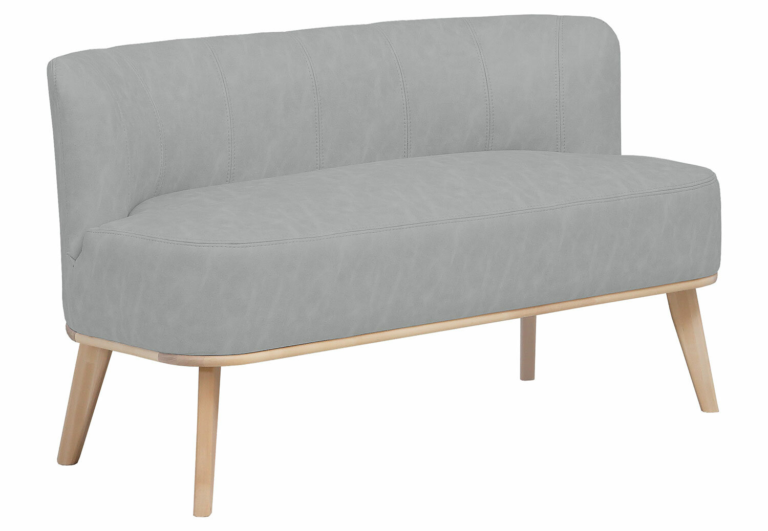 Диван "Жирон" , серый, искусственный замш, без подлокотника, каркас из массива дерева