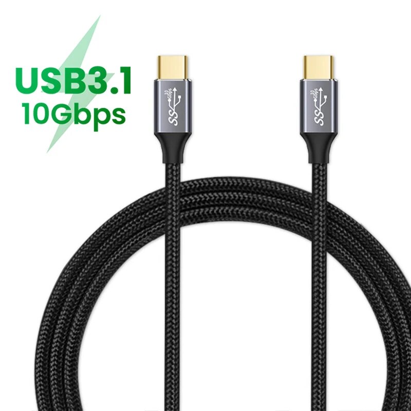 Кабель USB Type-C на Type-C для Macbook PD 100 Вт, 5A, USB 3,2, 20 Гбит/с, ThunderBolt3, QC4.0, 3,0 1M, USB3.1 10Gbps