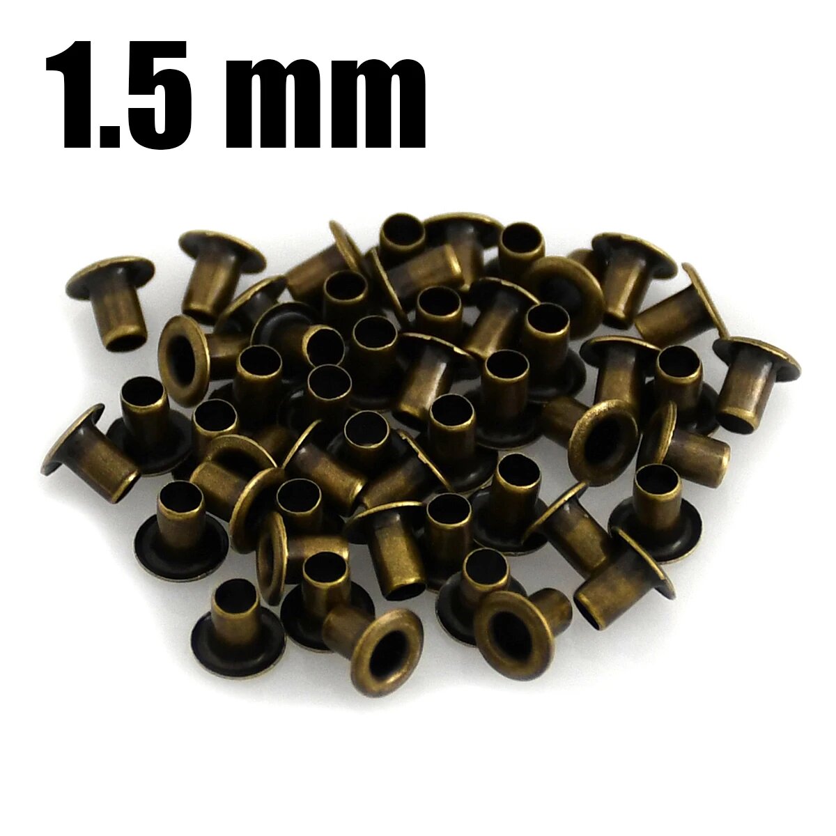 CLOXY Латунные люверсы 100 комплектов 1,5 мм/2 мм/2,5 мм ID 1.5mm Bronze