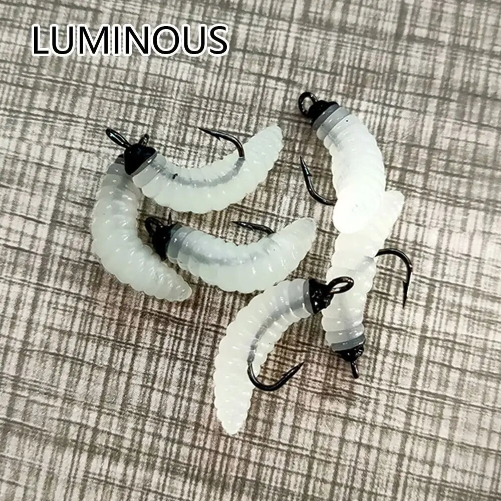 5 шт. приманки силиконовые Blackon, 4 см, luminous, белые