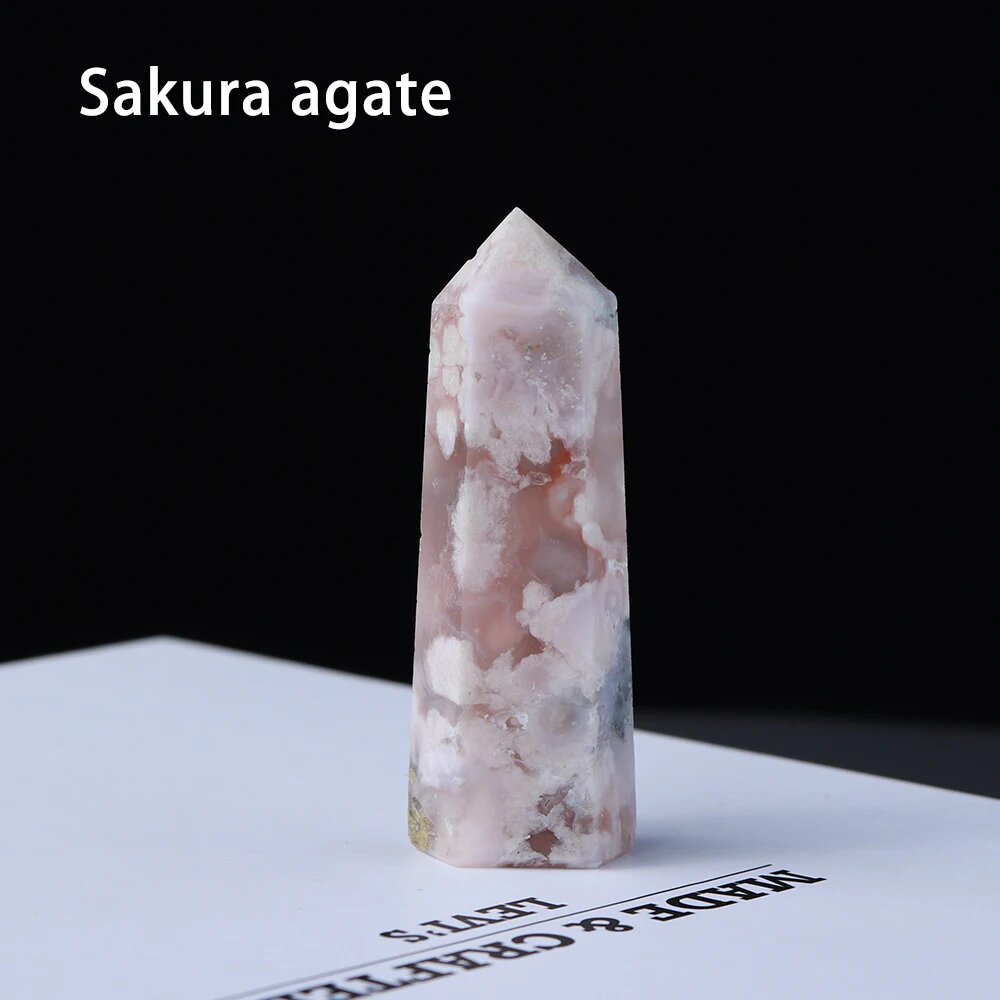 Набор кристаллов Apengshi Розовый, 7-8cm, Sakura agate