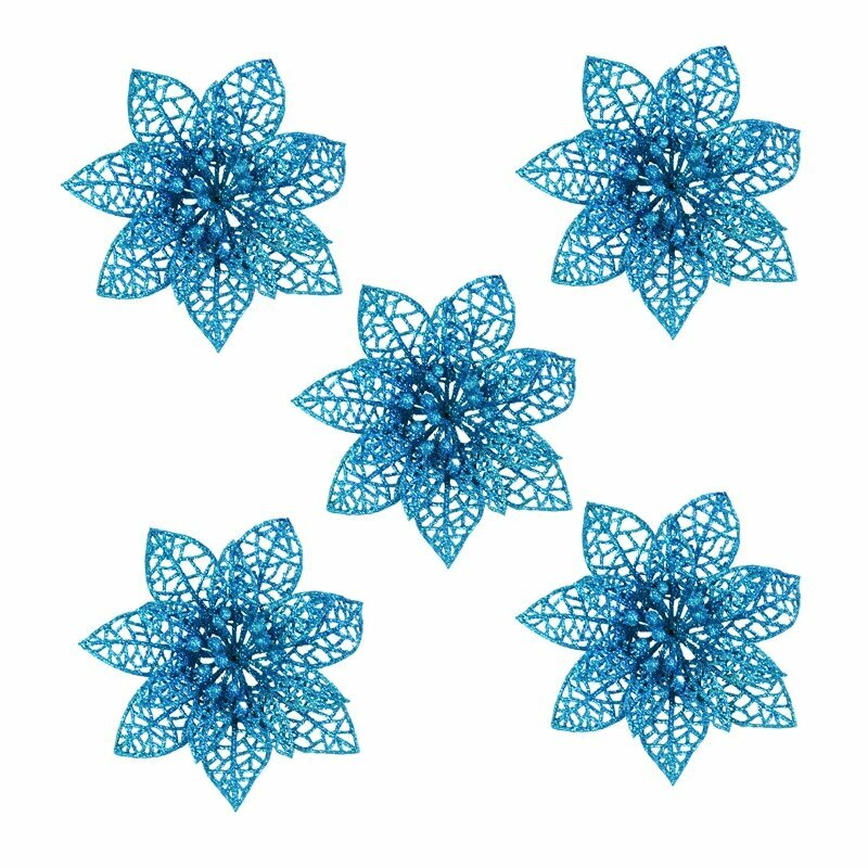 Розовые искусственные цветы ZQCXLD для Рождества Бирюзовый, W05