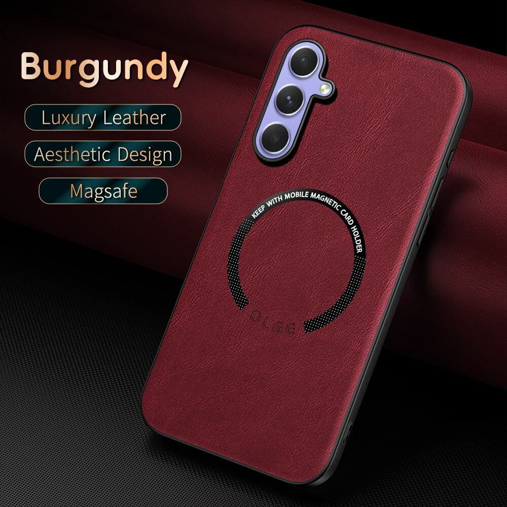 OLGE Роскошная кожаный MagSafe чехол для Samsung Galaxy A34 5G (Самсунг Гелакси А34 5G)