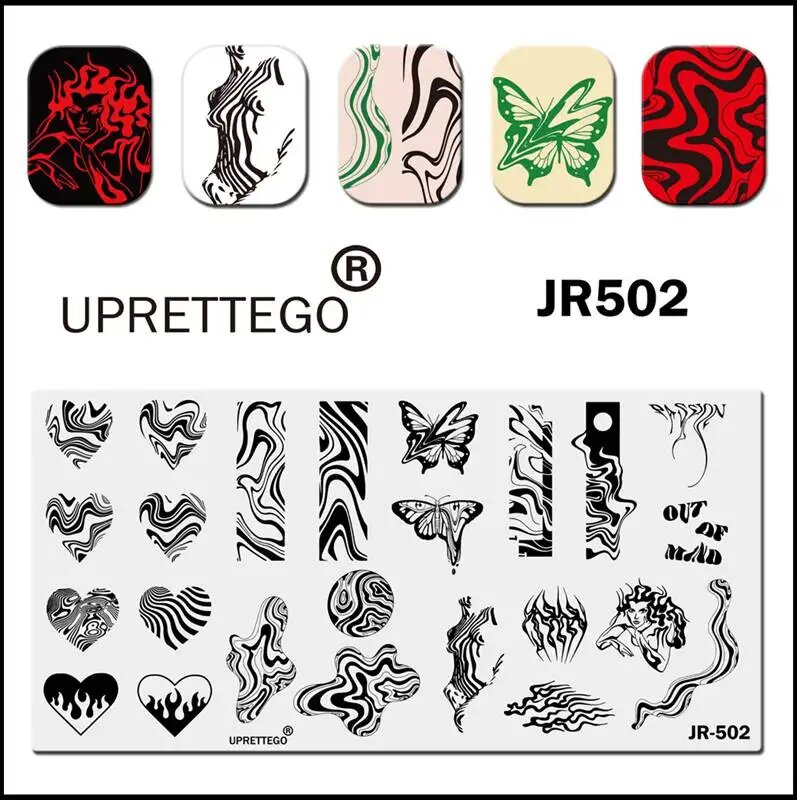 Трафареты для ногтей UPRETTEGO JR502