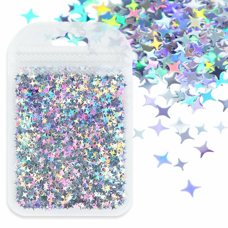 Блестки для смолы ADORNOS, звёздочки, пластик SJX-1