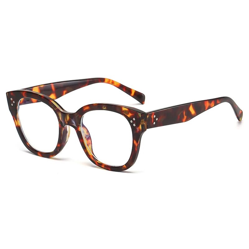 Очки GSjiaxin для дальнозоркости с леопардовой оправой Tea Leopard, +300