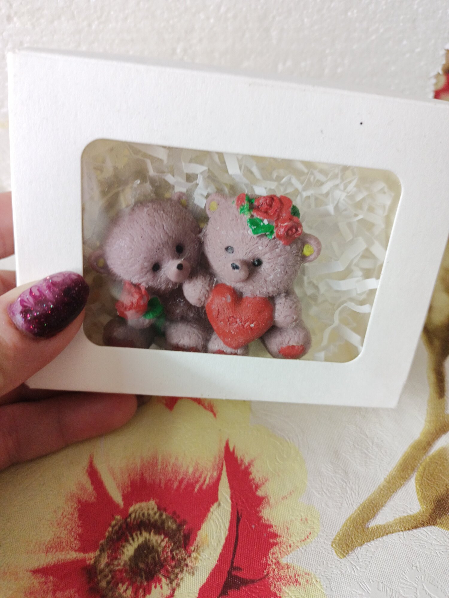 Мыло ручной работы"влюблённые медвежата", сувенир, подарок, праздник, день рождения,