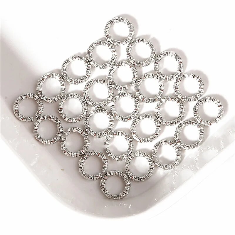 Прыгающие кольца 50шт, 8x5mm, Родий