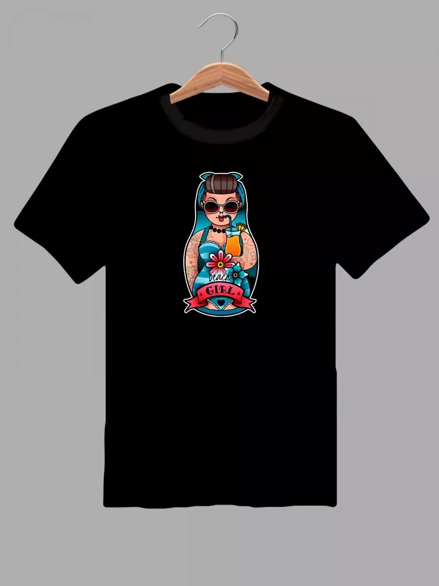 Футболка матрёшка девушка