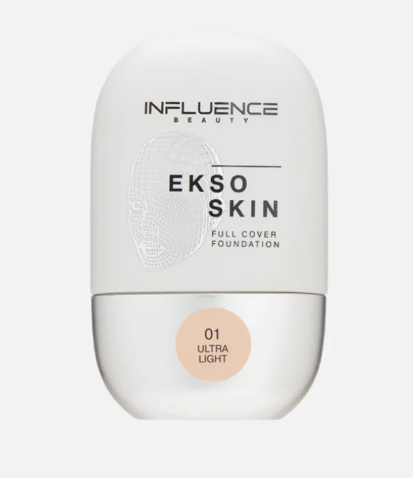 Основа Influence Beauty тональная Ekso Skin, с высокой степенью покрытия, тон 01 ультрасветлый, 25 мл