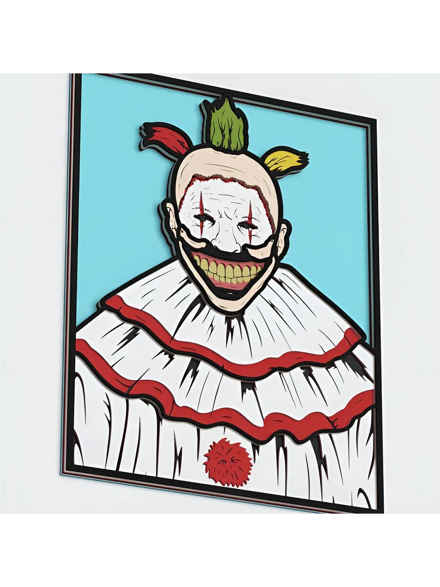 3D Картина по номерам из дерева Твисти Клоун, 23x30 см