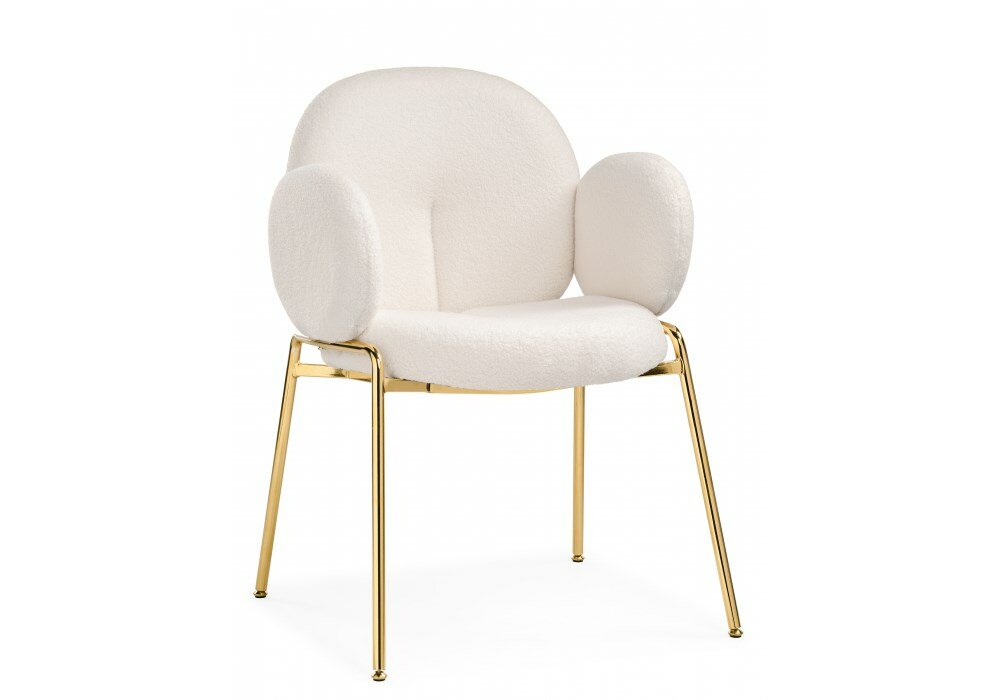 Стул на металлокаркасе Woodville Стул на металлокаркасе Kalipso white / gold - комплект из 2 шт — фото 1