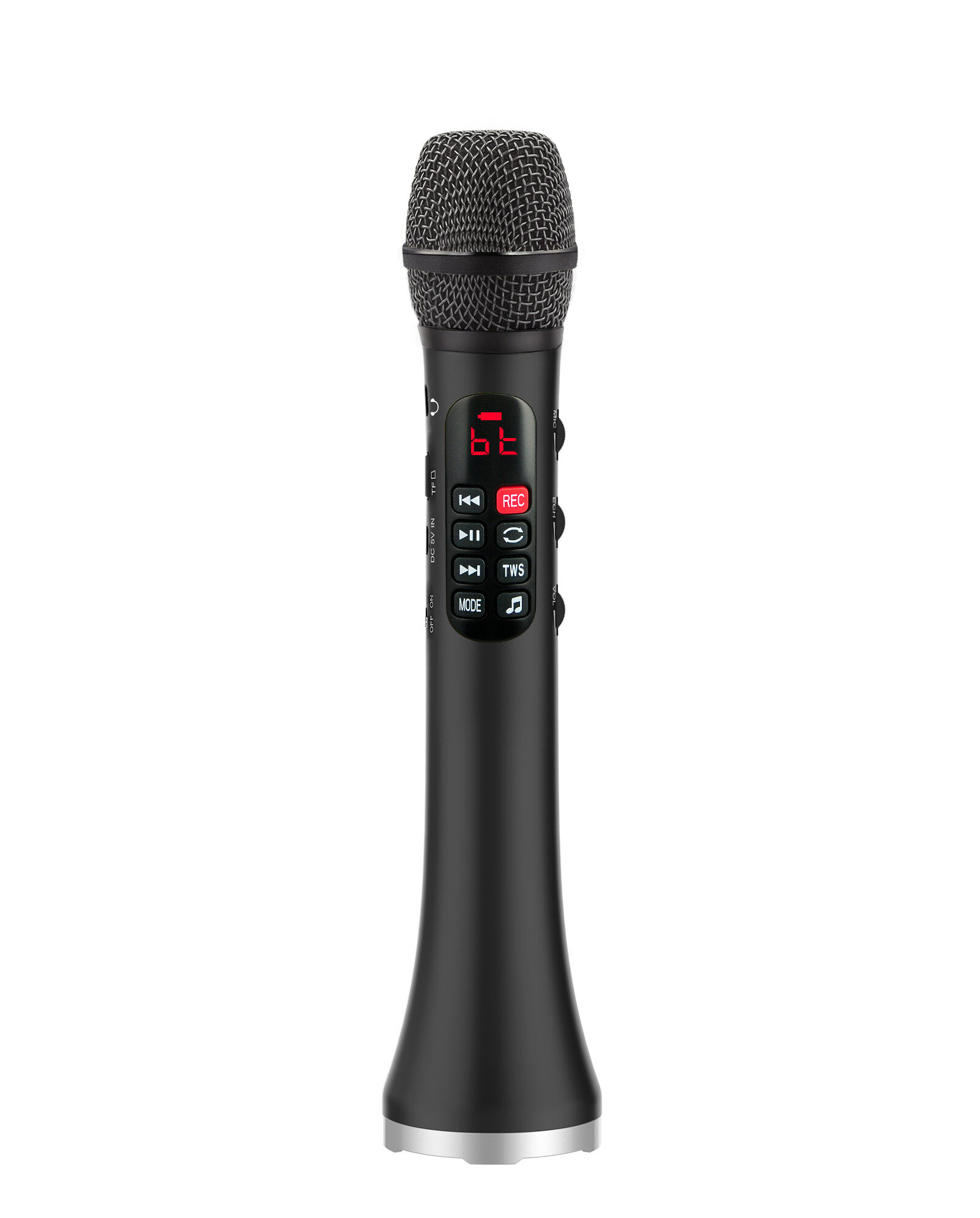 Караоке микрофон L-1038DSP 25W, беспроводной, Bluetooth, микрофон-колонка, для вокала, караоке, презентаций, черный