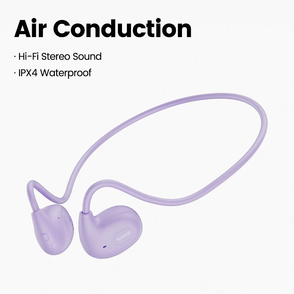 Toocki наушники костные проводники фиолетовые Bluetooth 5.3 IPX4