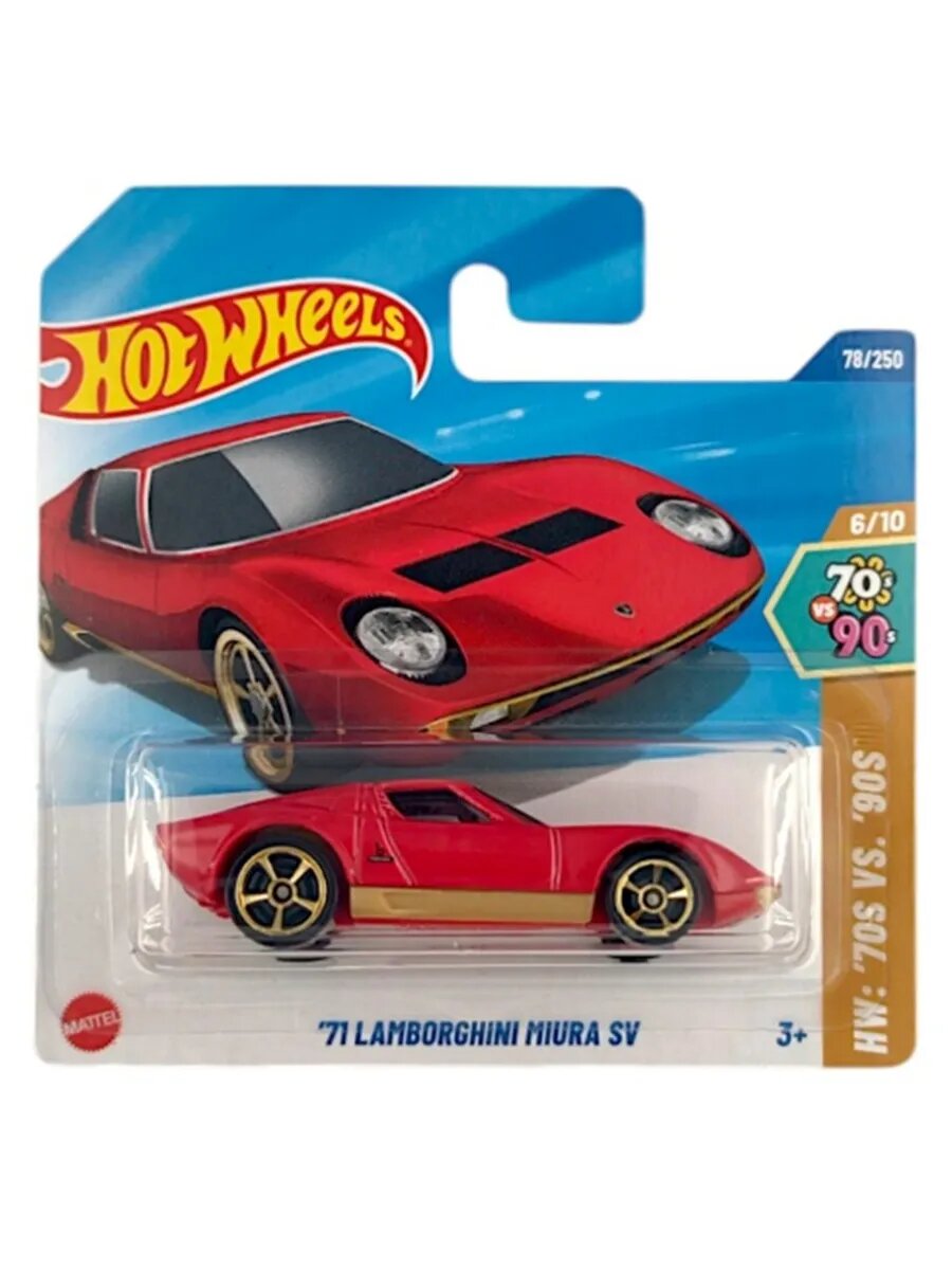 HYX22 Hot Wheels машинка металлическая игрушка коллекционная масштабная модель 71 Lamborghini Miura SV Кейс 2025