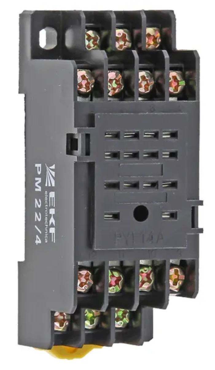 Разъем розеточный EKF / ЕКФ PROxima РМ 22/4 модульный, в пластиковом корпусе, черный, 75×29×30мм, 14 контактов, IP20 / электрика