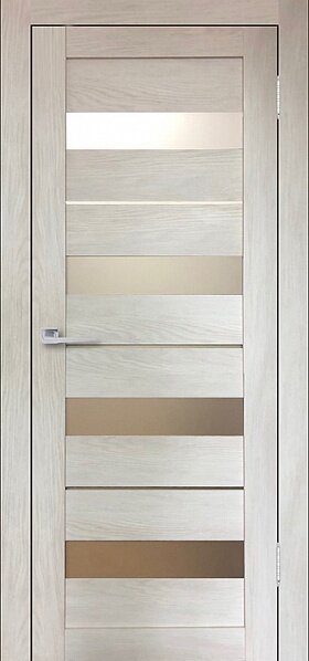 Межкомнатная Дверь Verda Бавария 02 ПВХ Дуб Шале Капучино со Стеклом Сатинато 2000х700мм (Полотно 1шт) / Верда.