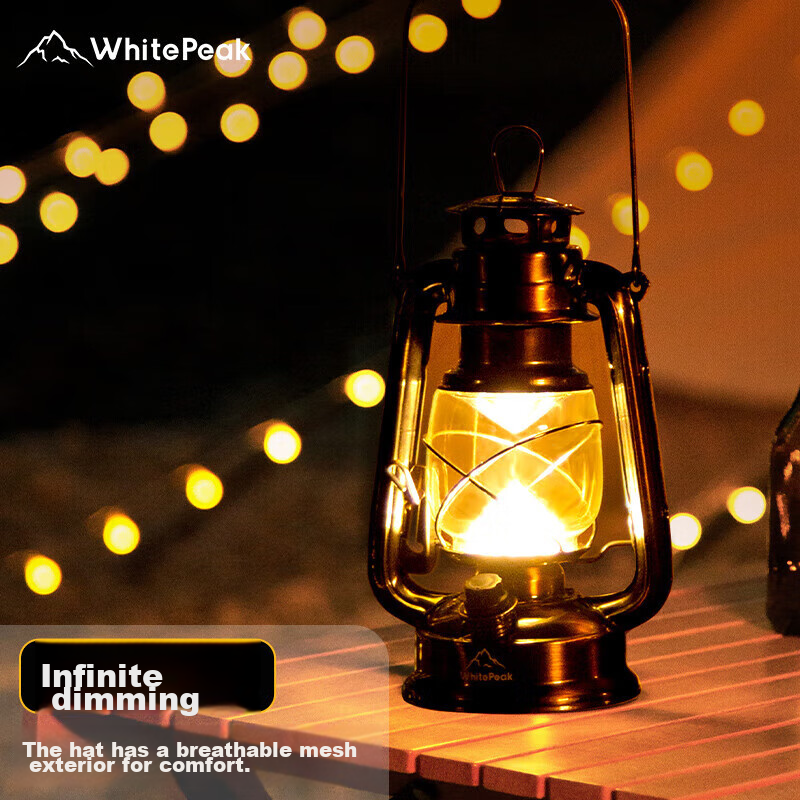WhitePeak Outdoor Camping Light, Campsite Light, Retro Horse Lantern, Tent Light, Portable Light, Illumination Light, Rechargeable Model with 7-Hour Battery Life