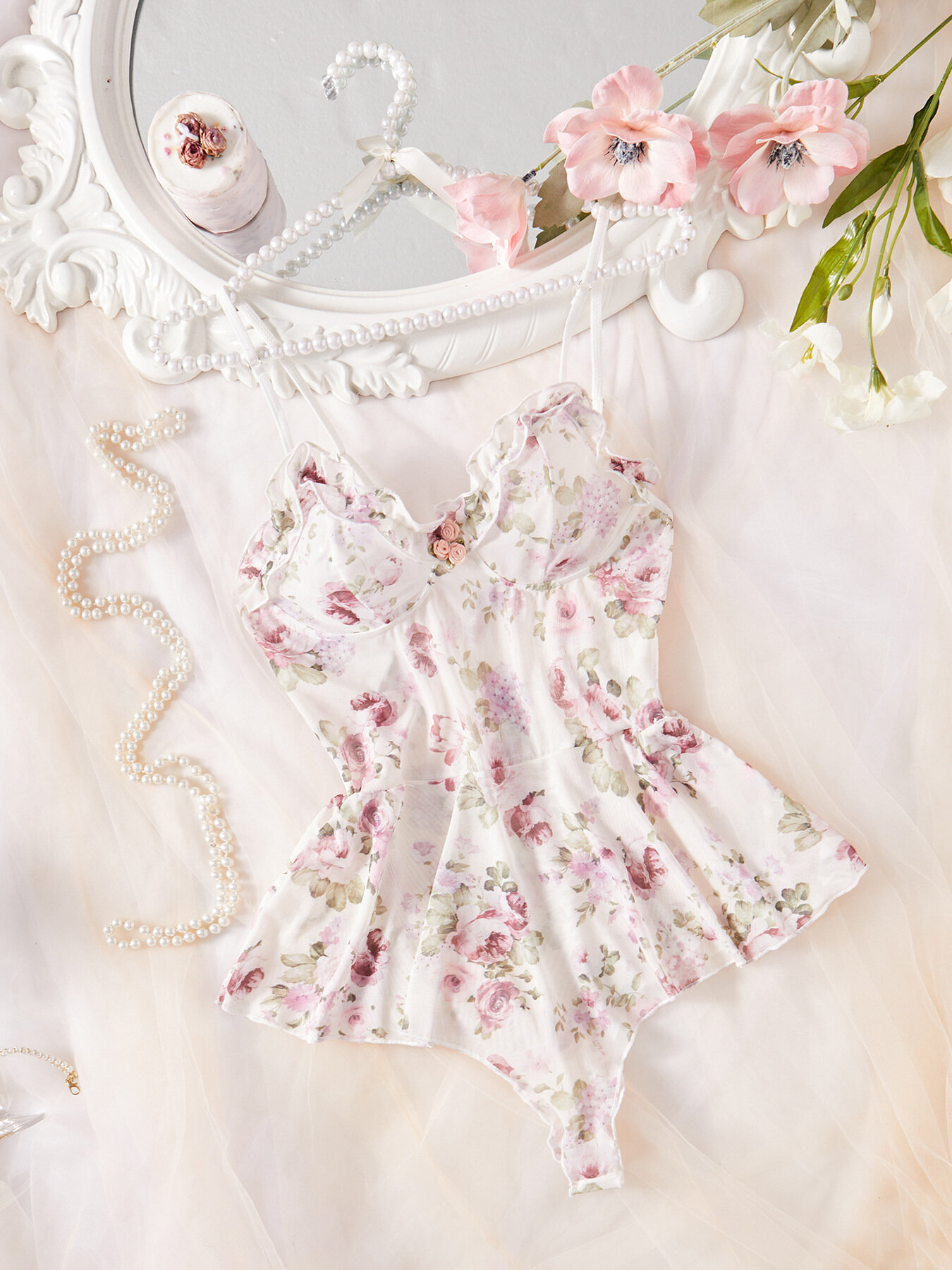 Нижнее белье Perspective Love, женское, кружевное, цветочное, размер L