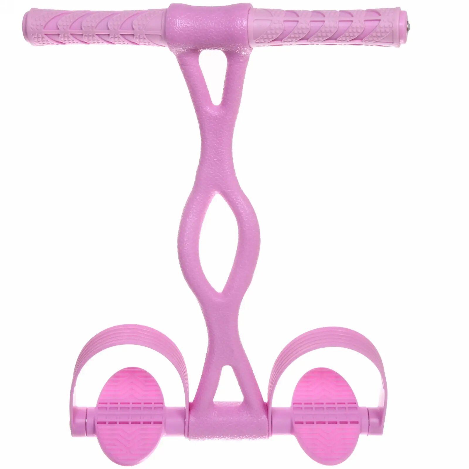 Эспандер универсальный «Diverse» для ног и рук, рифленая ручка, антискользящие педали, розовый