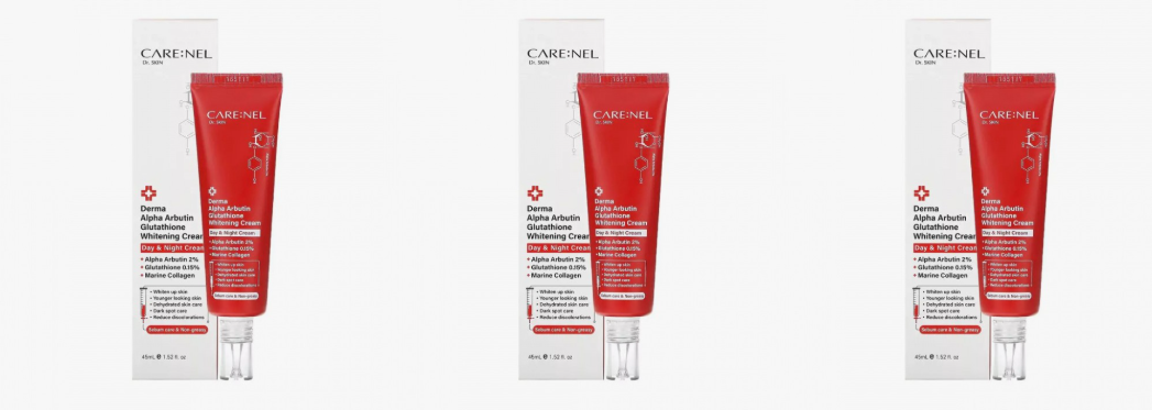 Крем для лица осветляющий с альфа-арбутином CARENEL Derma Alpha Arbutine Glutathione Whitening Cream, 45 мл, 3 шт