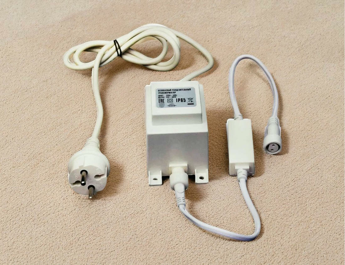Трансформатор, 24V, с выпрямителем, белый PVC, Rich LED